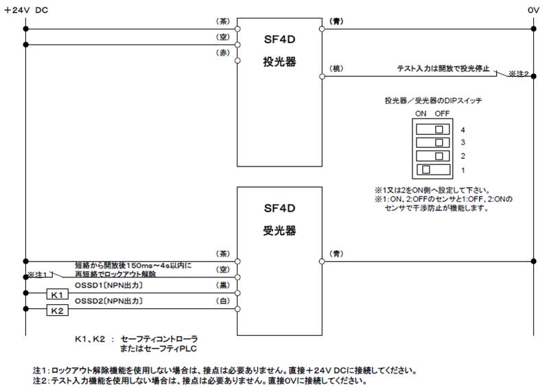 SF4DのNPNの基本的な配線を教えてください。